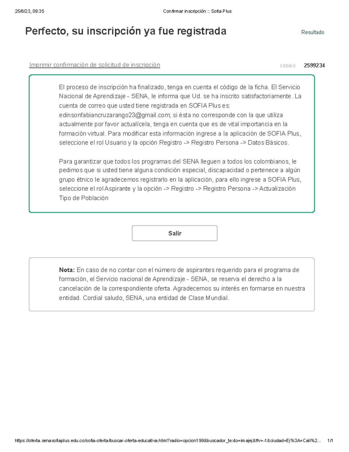 Buscar oferta de programas Sofia Plus - 25/8/23, 09:35 Confirmar inscripción :: Sofia Plus - Studocu