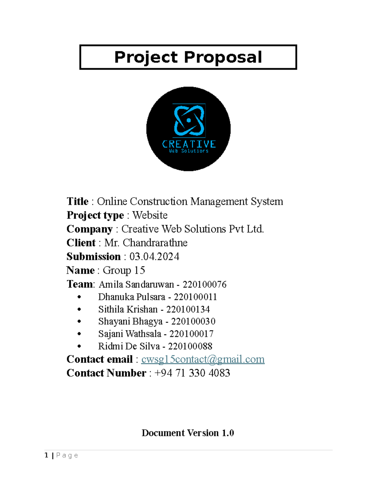 Project Proposal - Title : Online Construction Management System ...