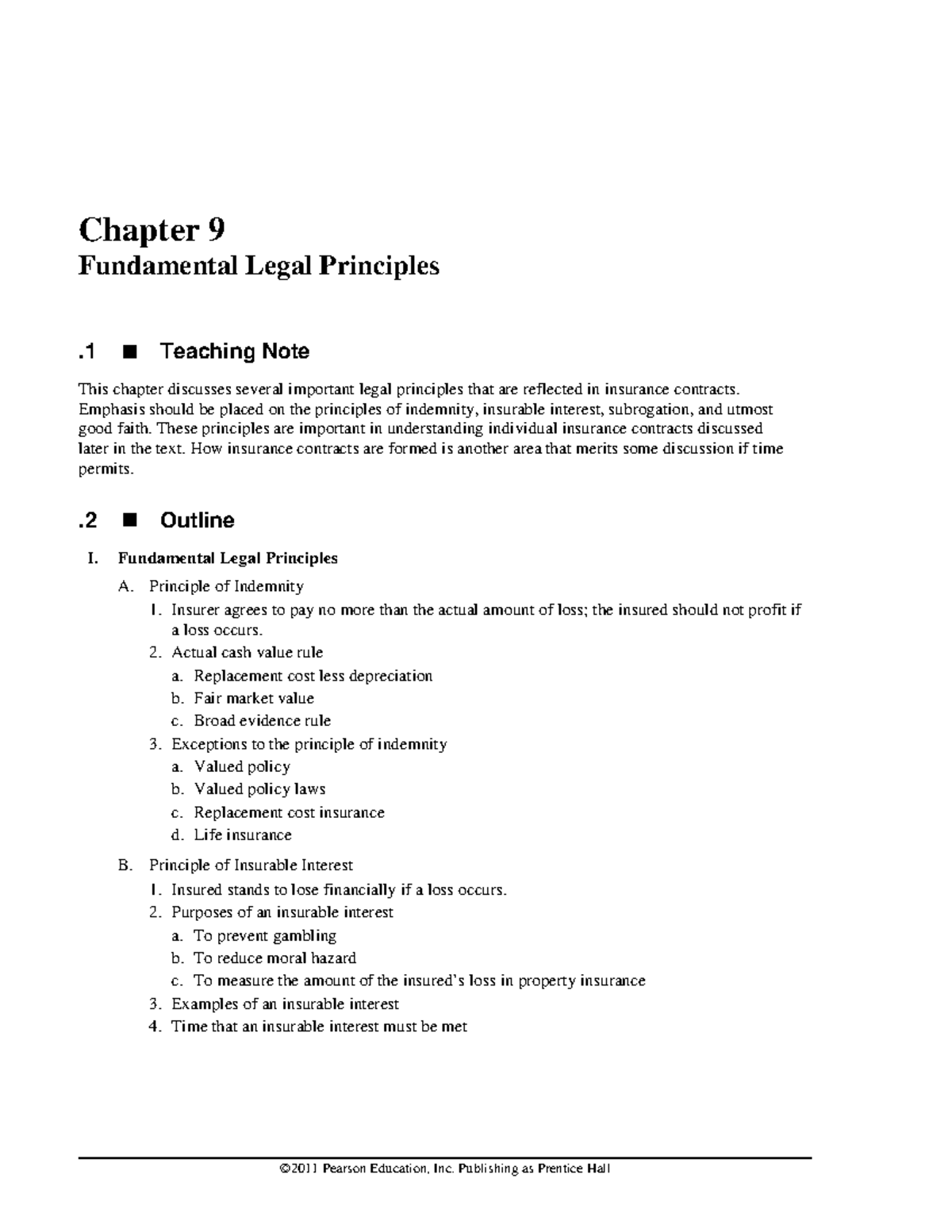 Scribd - Chapter 9 Fundamental Legal Principles .1 Teaching Note This ...