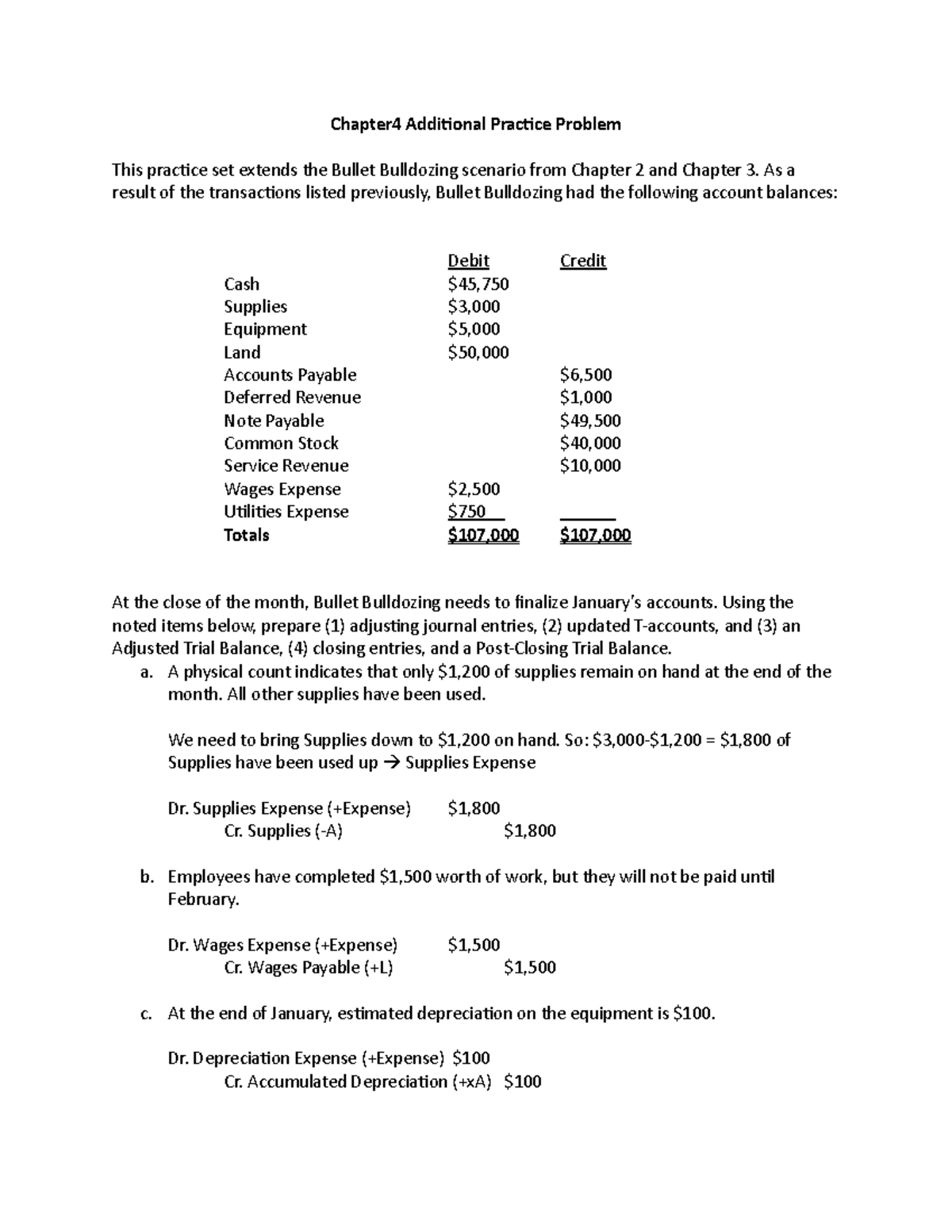 Chapter 4 Additional Practice Problem Solution-2 - Chapter4 Additional ...