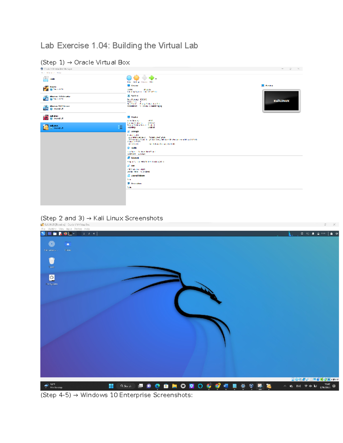 Assignment 1 - Lab Exercise 1: Building the Virtual Lab (Step 1) → ...