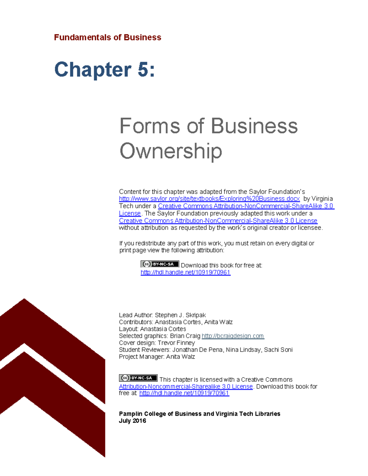 Forms of Business Ownership Forms of Business Ownership Forms of ...