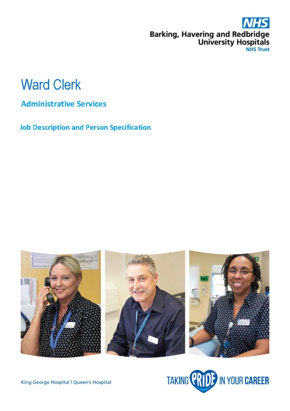 162-6499-TA Job Description - Ward Clerk Administrative Services Job ...