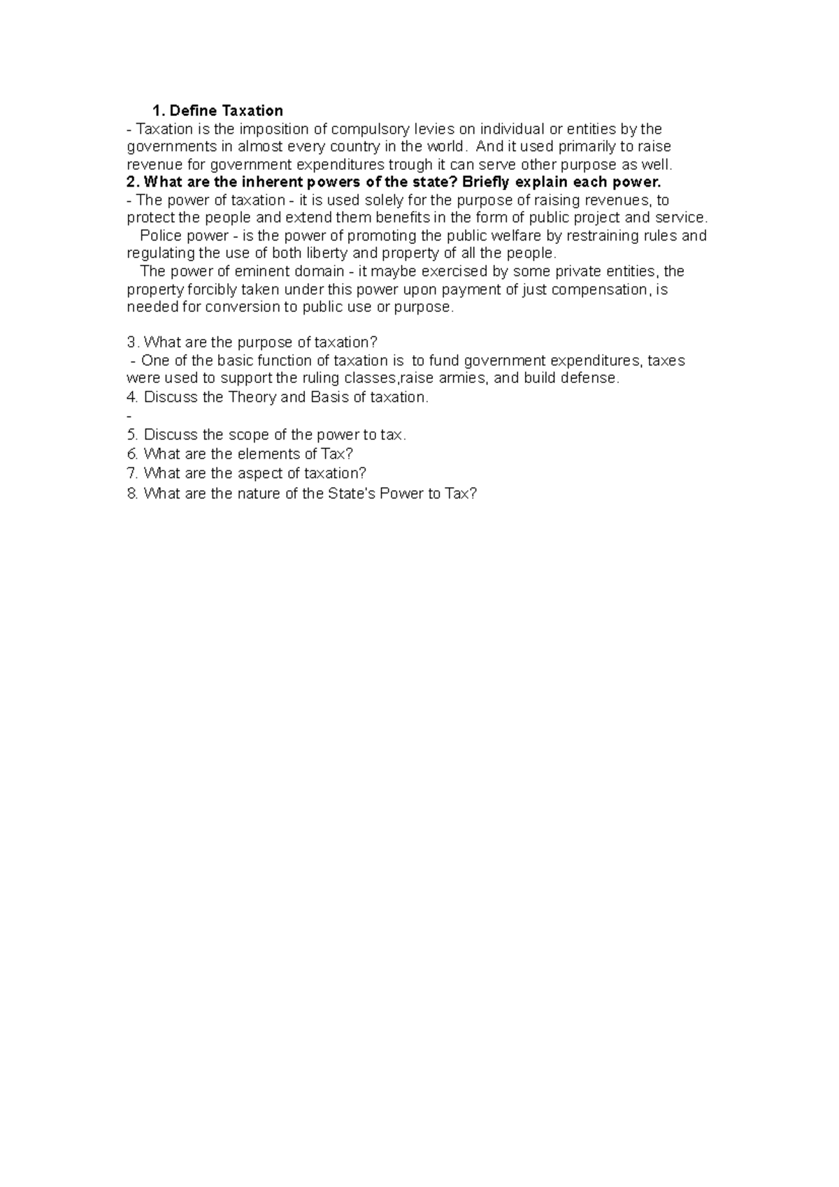 Define Taxation - Define Taxation Taxation is the imposition of ...