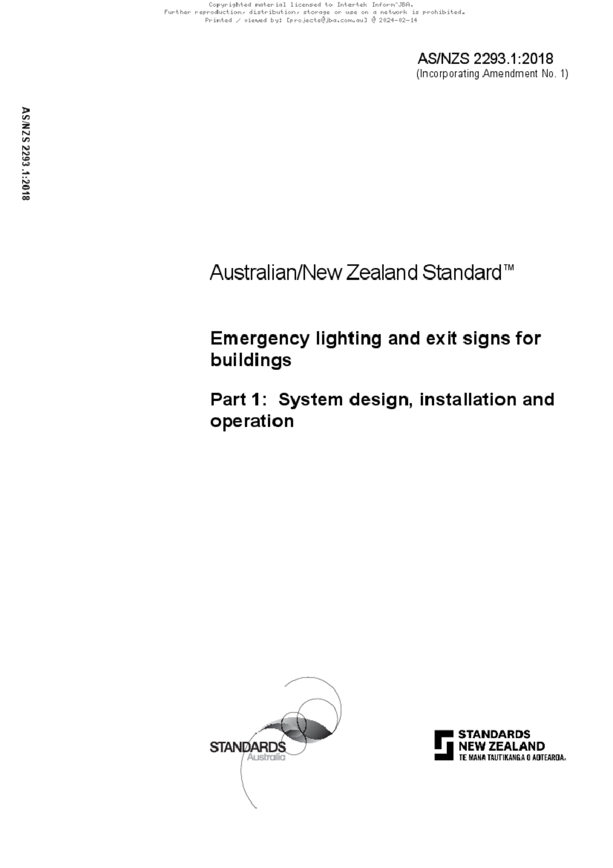 AS 2293-2018 Amdt 1 - AS 2293.1 - Further reproductionr distributions ...