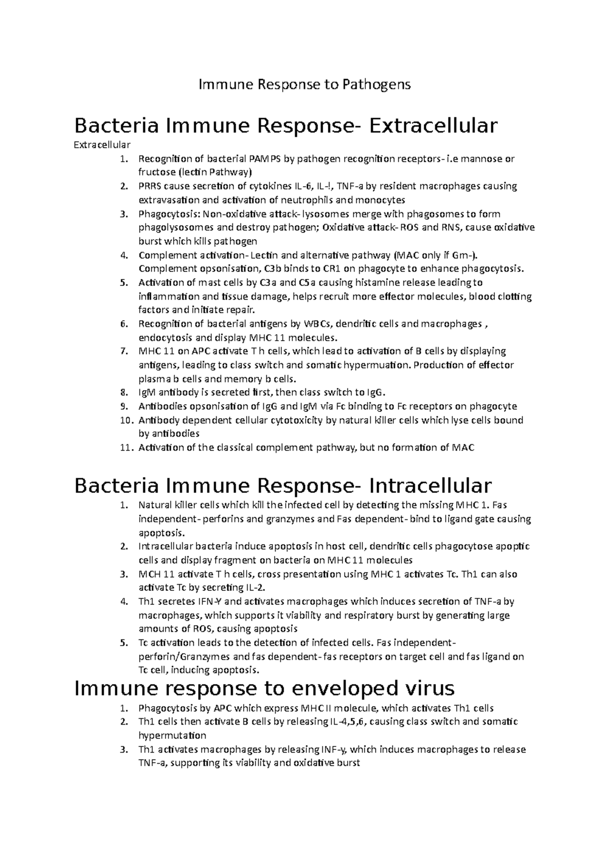 Immune Response to Pathogens - Immune Response to Pathogens Bacteria ...