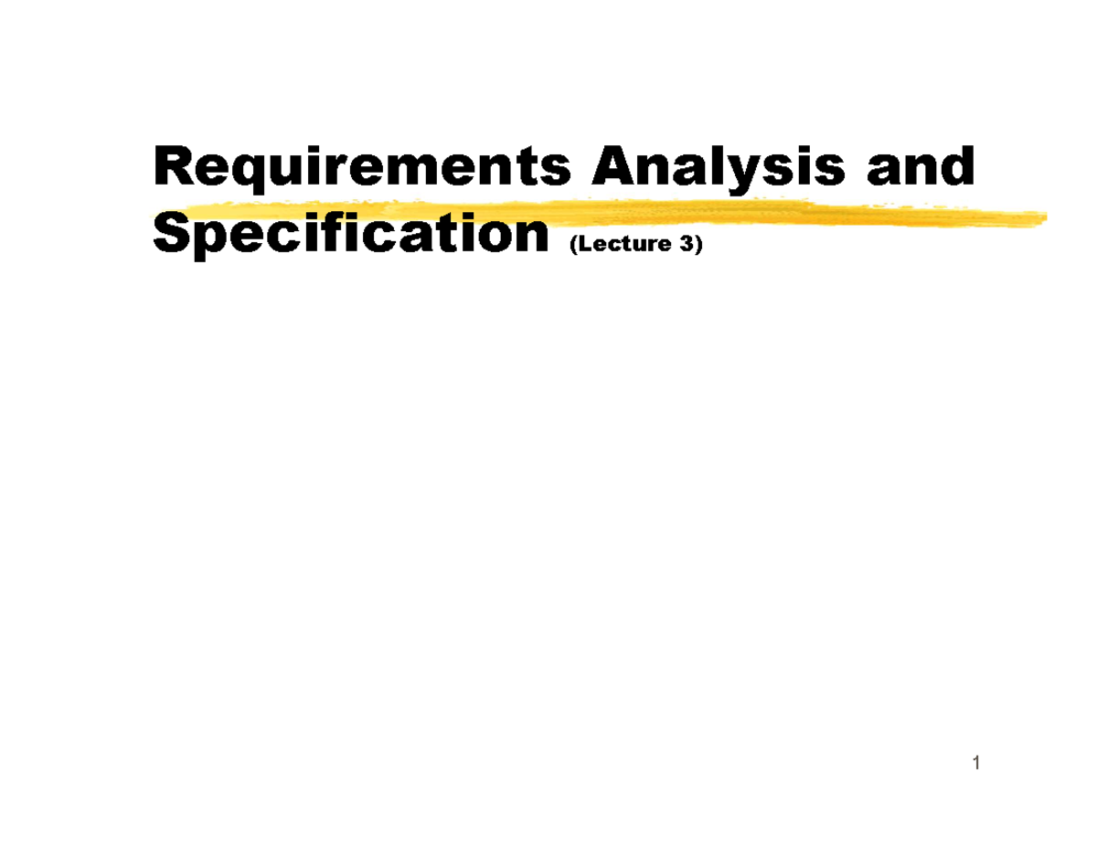 Requirement Analysis and management - Requirements Analysis and ...