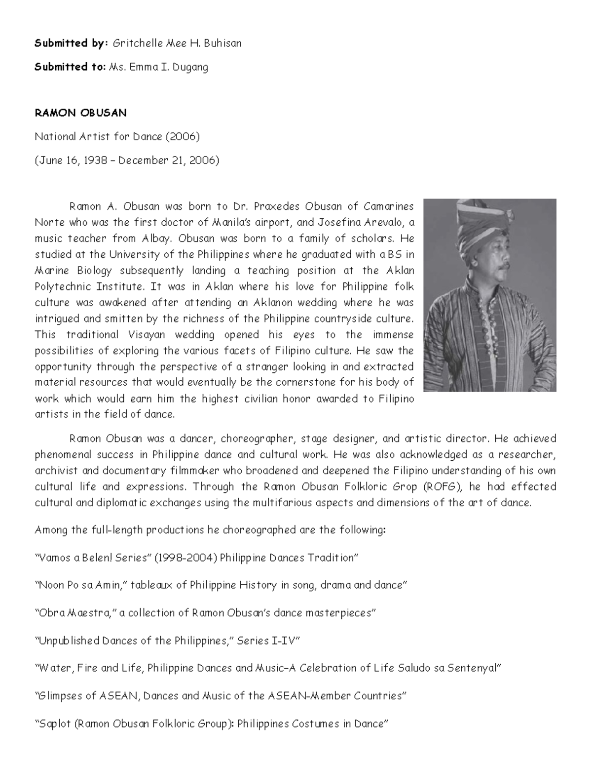 Ramon obusan - Summary Disciplines and Ideas In The Social Sciences ...