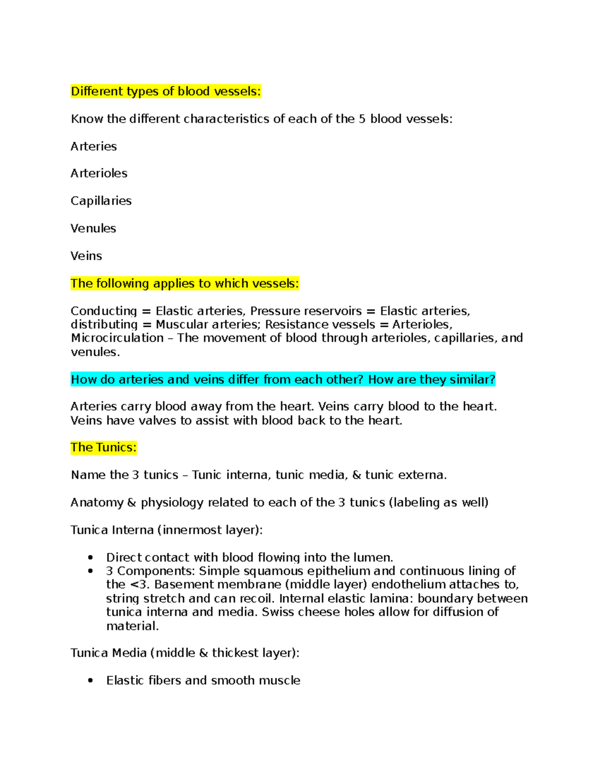 Different types of blood vessels - How do arteries and veins differ ...