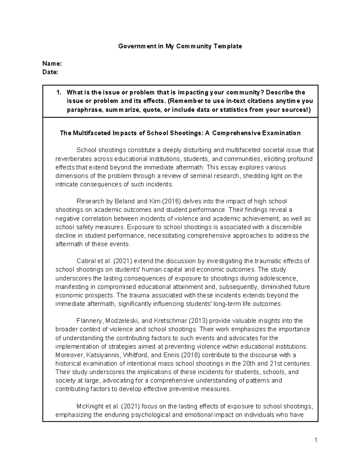 Government in My Community Template - Government in My Community ...