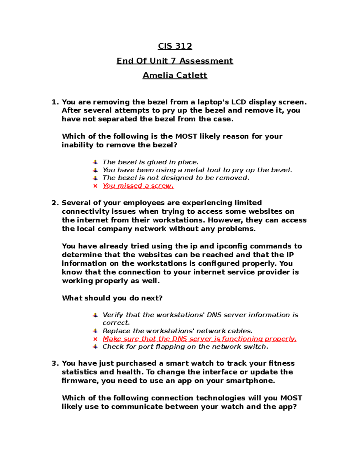 CIS 312 - Wk7 - end of wk. 7 assessment - CIS 312 End Of Unit 7 ...
