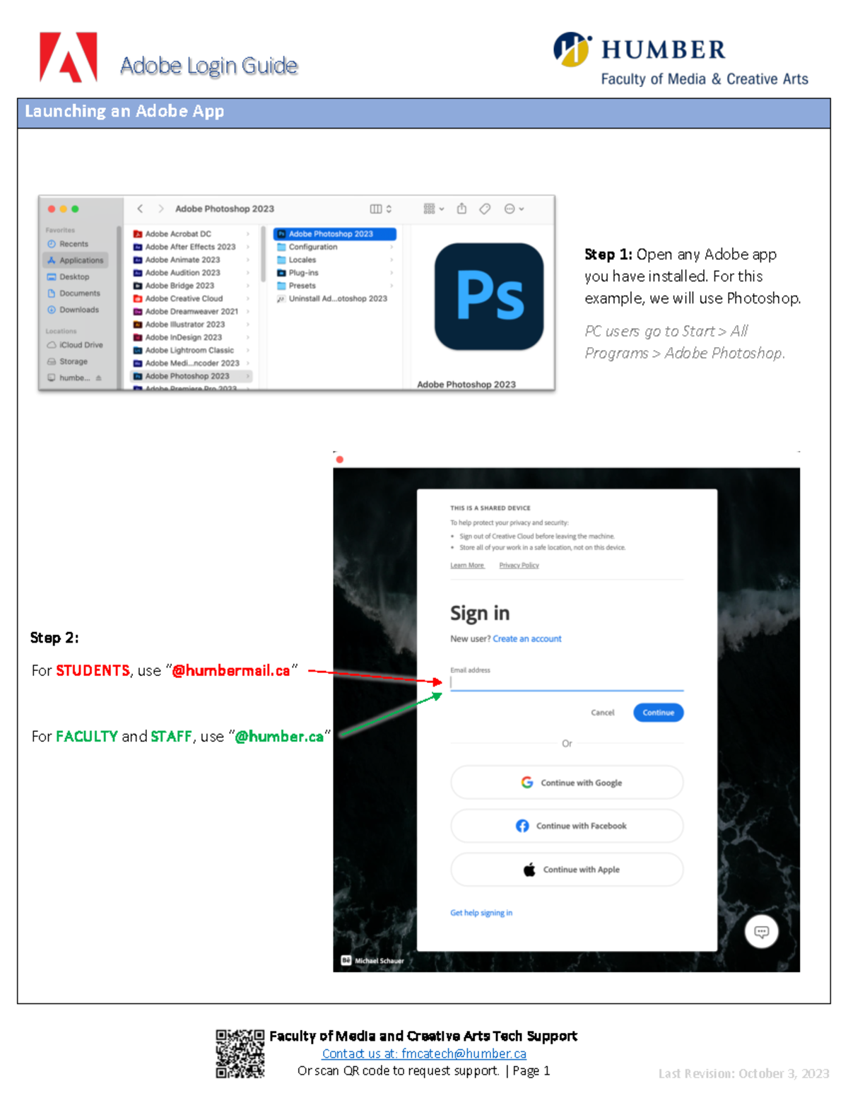 Adobe Login Guide - rrr - Adobe Login Guide Faculty of Media and ...