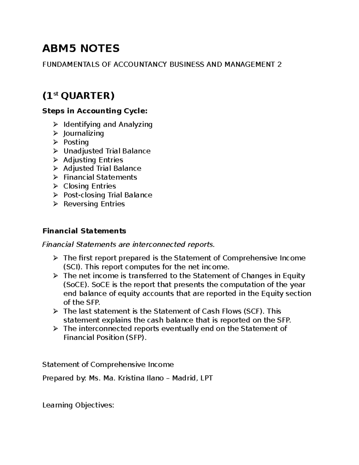 ABM5 Notes notes notes notes notes notes notes notes - Accountancy ...