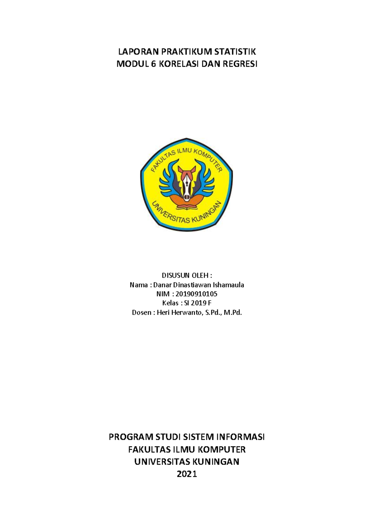 Laporan Praktikum Statistika Modul 6 - LAPORAN PRAKTIKUM STATISTIK ...