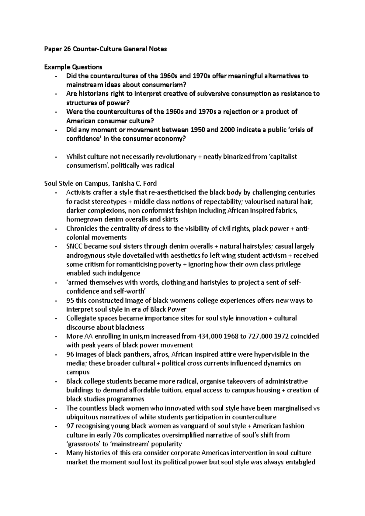 Countercultures general notes - Paper 26 Counter-Culture General Notes ...