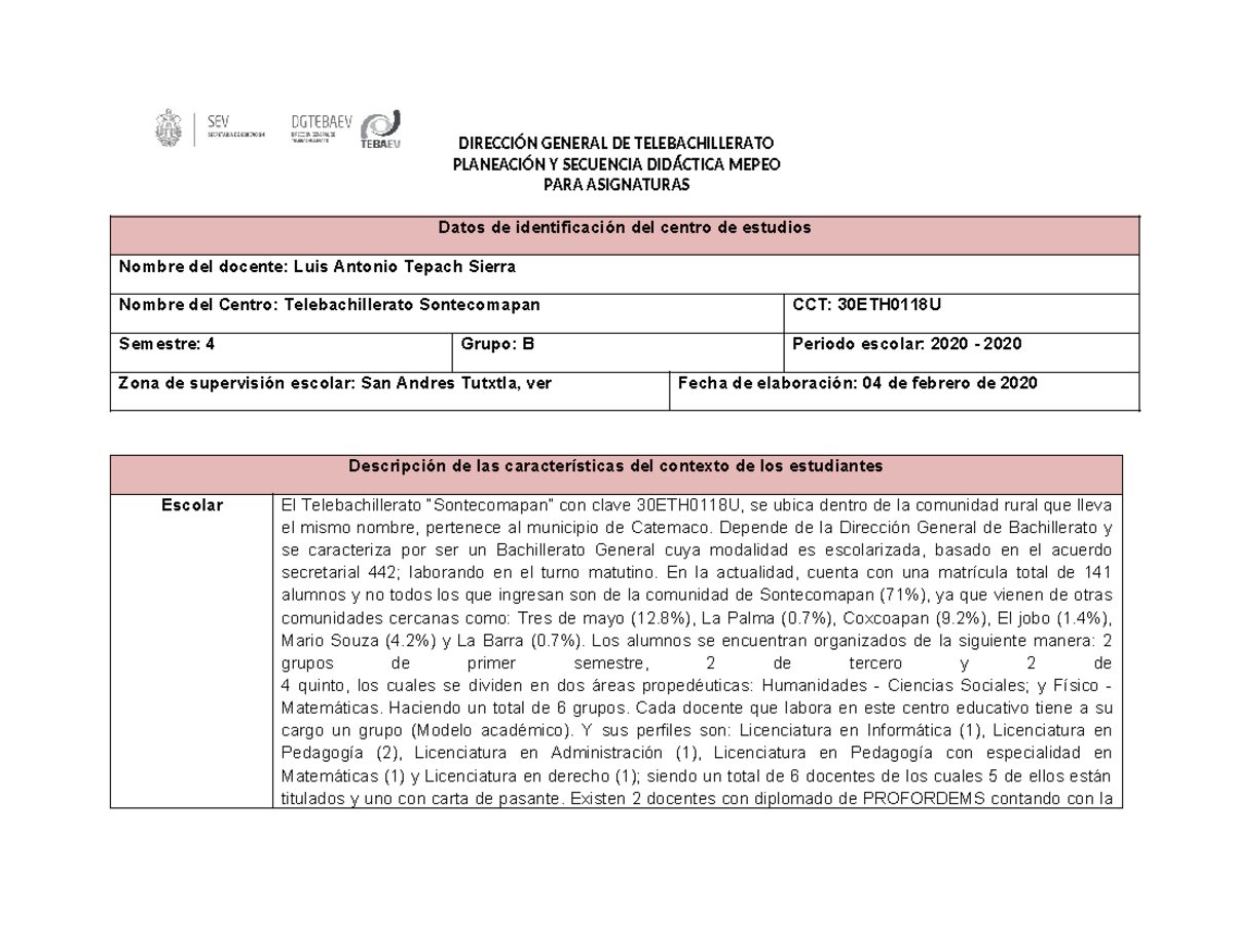 LIT2 - Planeación literatura - DIRECCIÓN GENERAL DE TELEBACHILLERATO ...