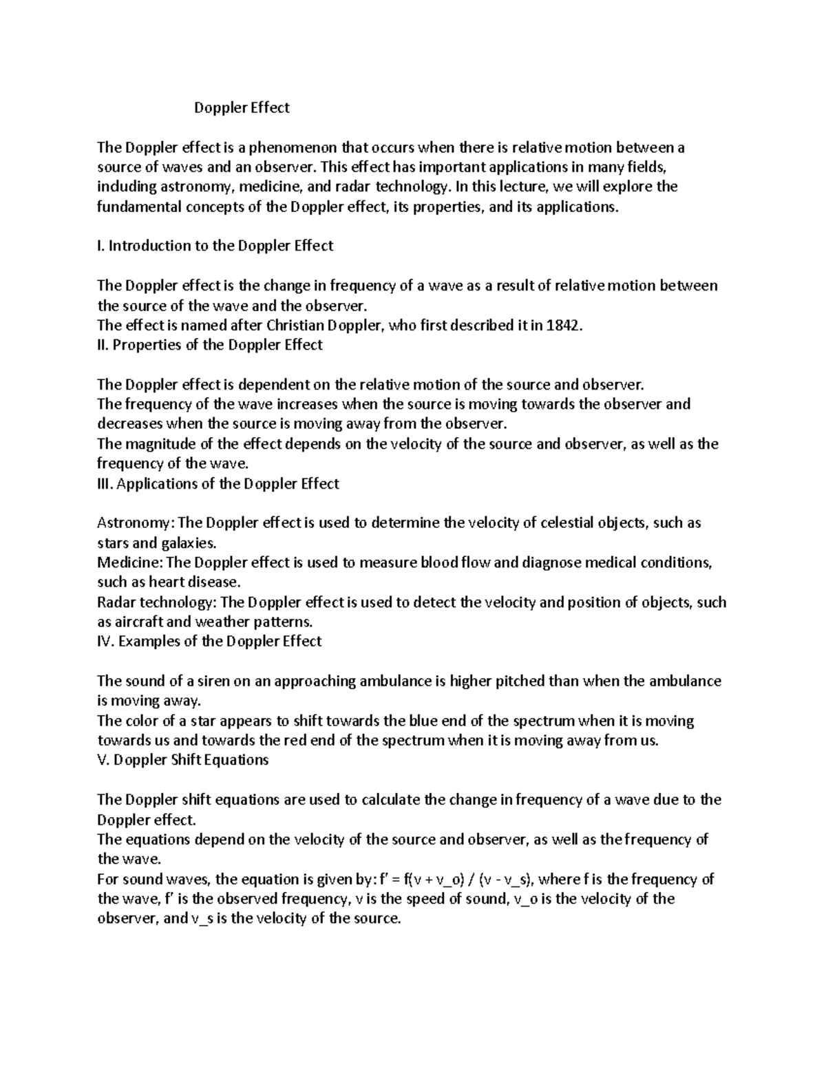 Doppler Effect - This effect has important applications in many fields ...