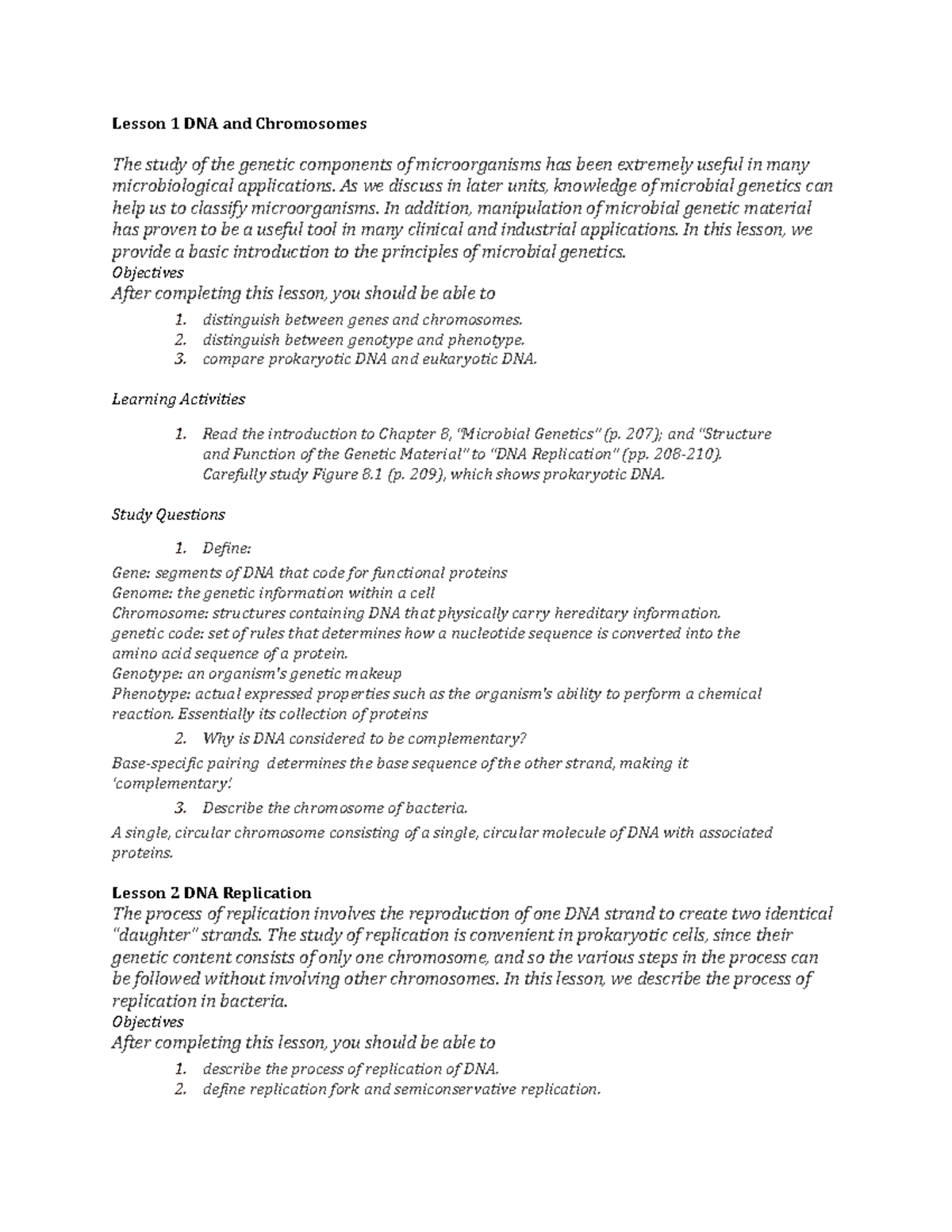 Unit 5 Ch 8 - Unit 5 Ch 8 - Lesson 1 DNA and Chromosomes The study of ...