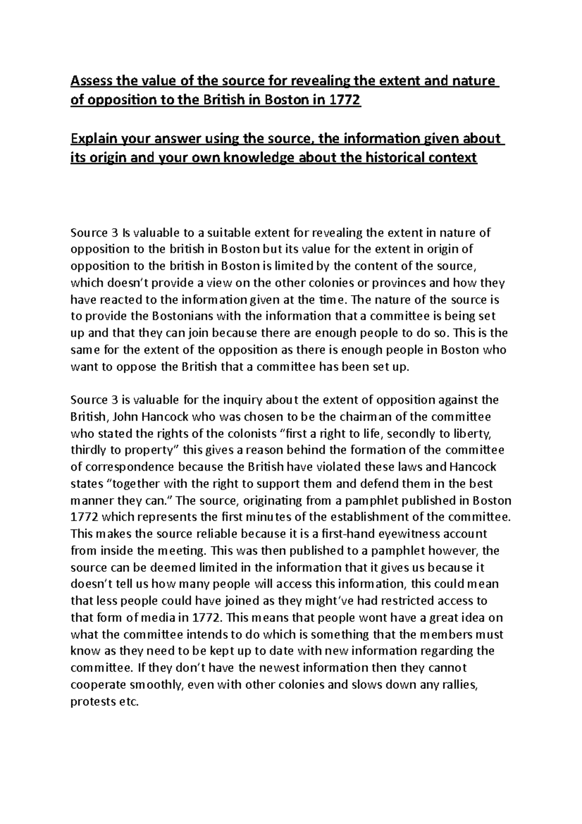 Apartheid practice question - Assess the value of the source for ...