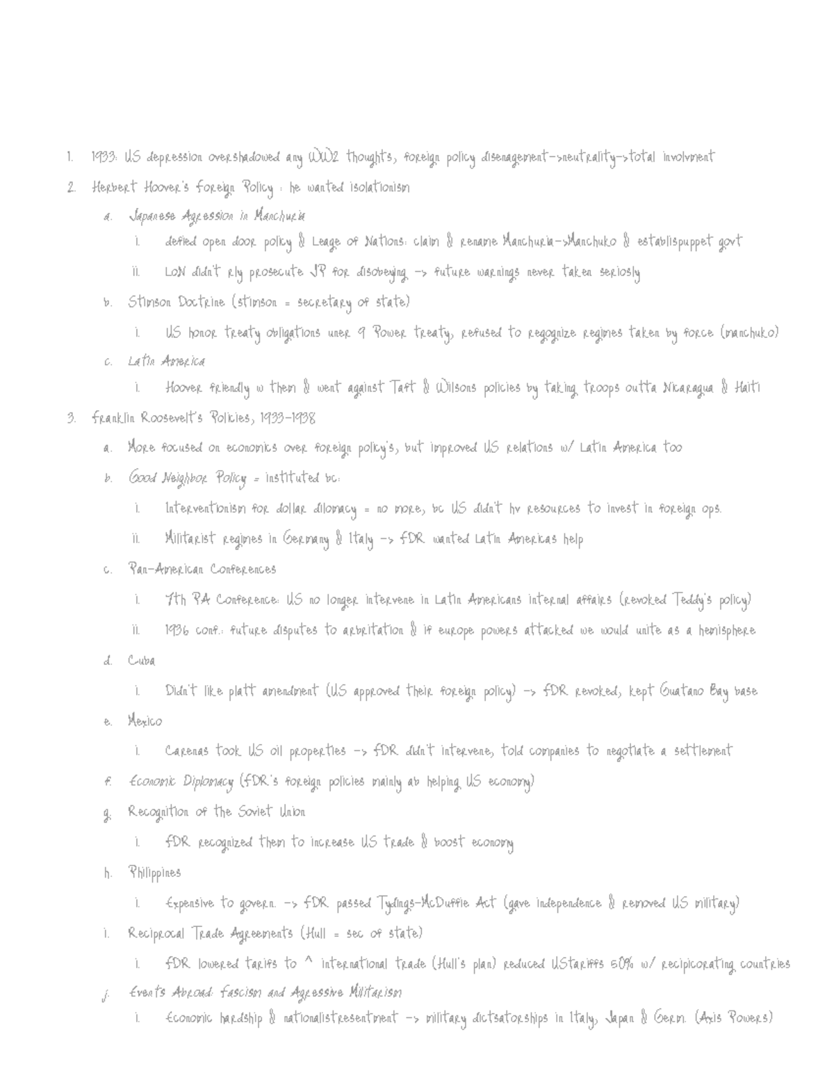 Chapter 25 - notes - 1933: US depression overshadowed any WW2 thoughts ...