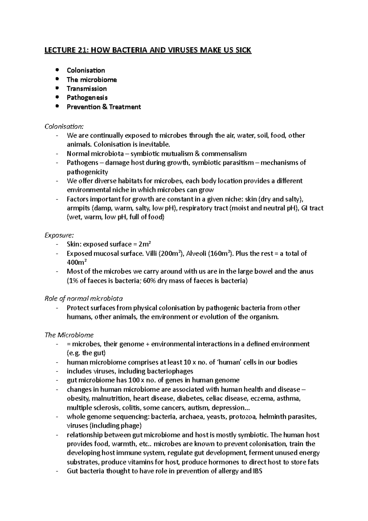 Lecture 21- how bacteria and viruses make us sick - LECTURE 21: HOW ...