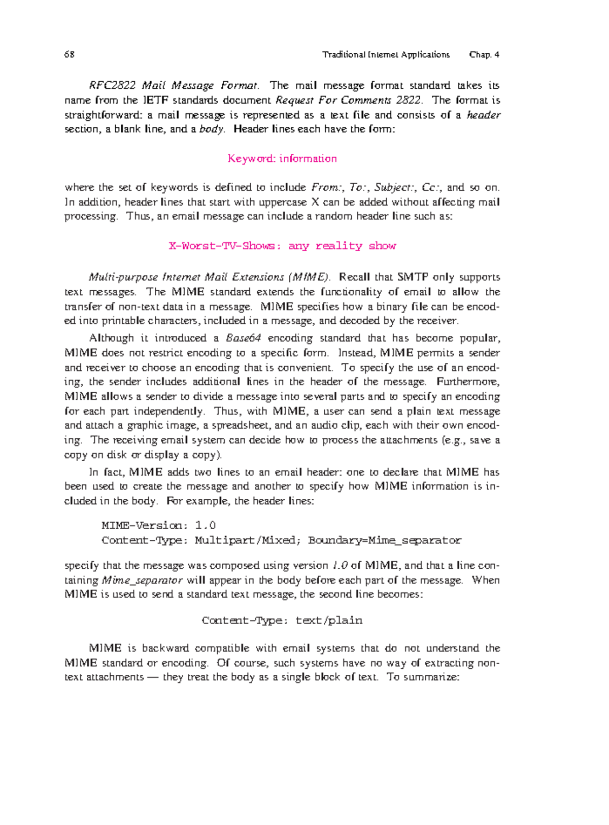 Computer Networks And Internets 68 Traditional Internet Applications