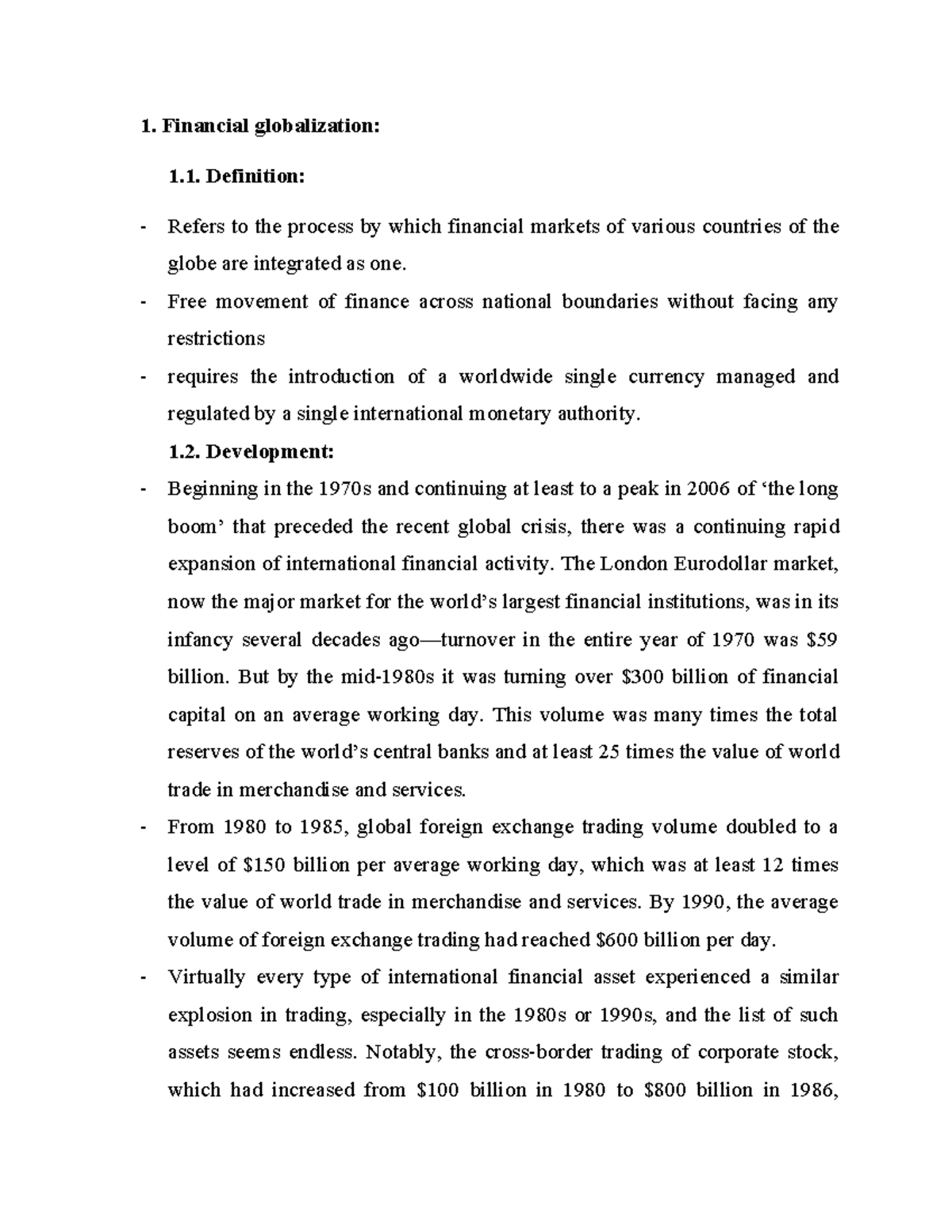 Financial globalization script - Financial globalization: Definition ...