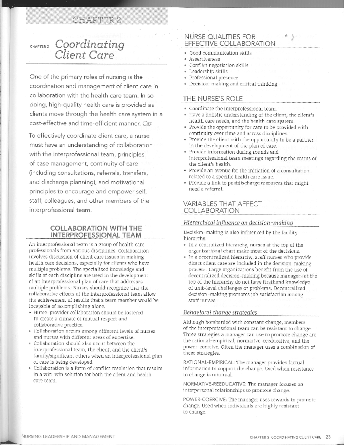 Coordinating Client Care - NUR225 - Studocu