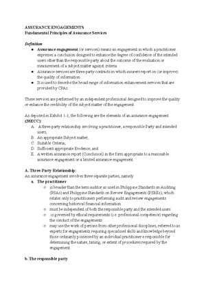 Assurance Engagements AS TO Structure - ASSURANCE ENGAGEMENTS AS TO ...