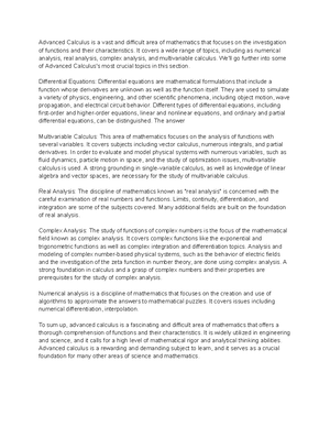 Notes on Advanced Calculus - Advanced Calculus is a course at the ...