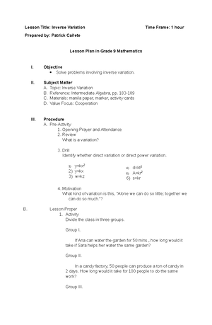 Quadrilateral Lesson Plan - Student Lesson Plan Topic: Quadrilateral ...
