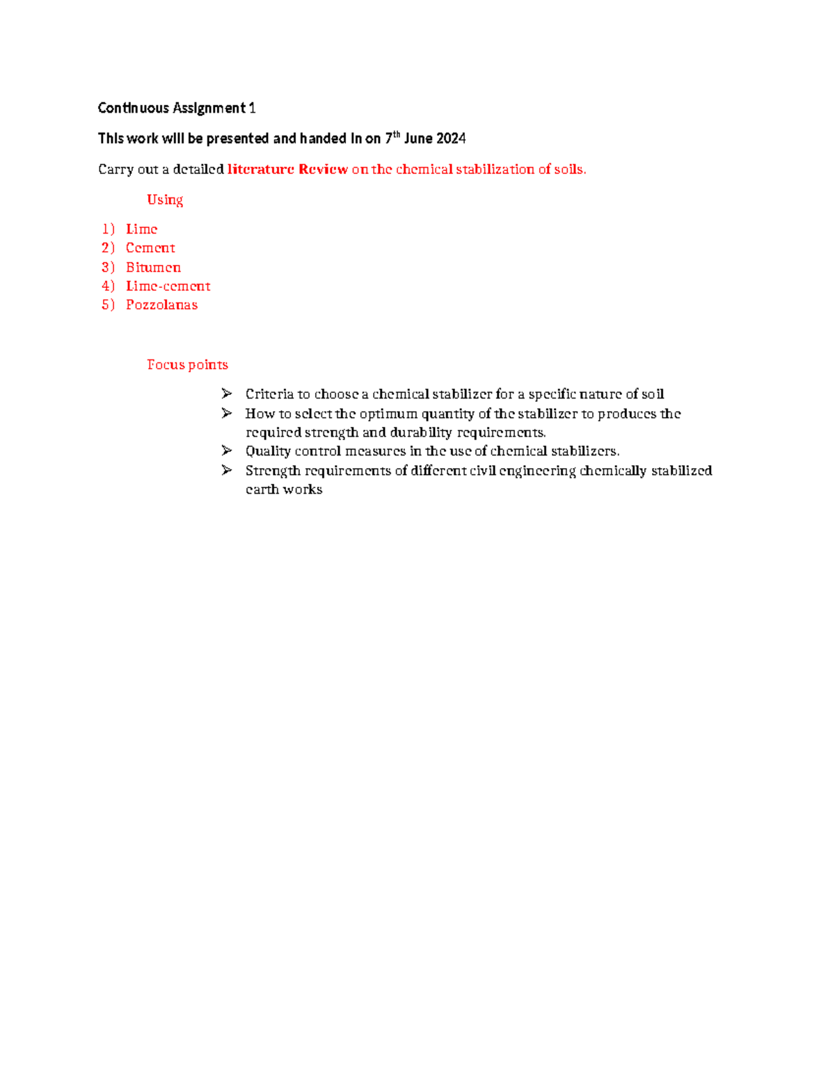 Class continous assignment 1 Clay mineralogy - Continuous Assignment 1 This work will be ...