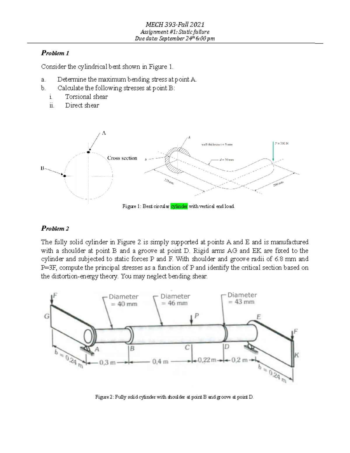 Assignment #1-Fall 2021 - Mech 393 - McGill - Studocu