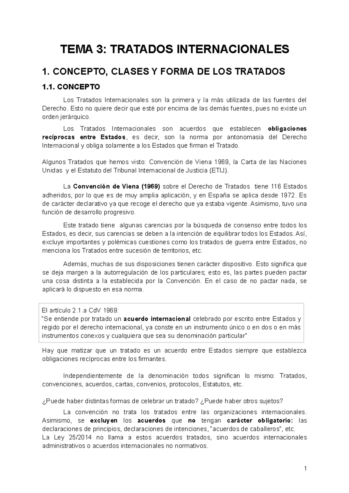 3. Tratados Internacionales - TEMA 3: TRATADOS INTERNACIONALES 1 ...