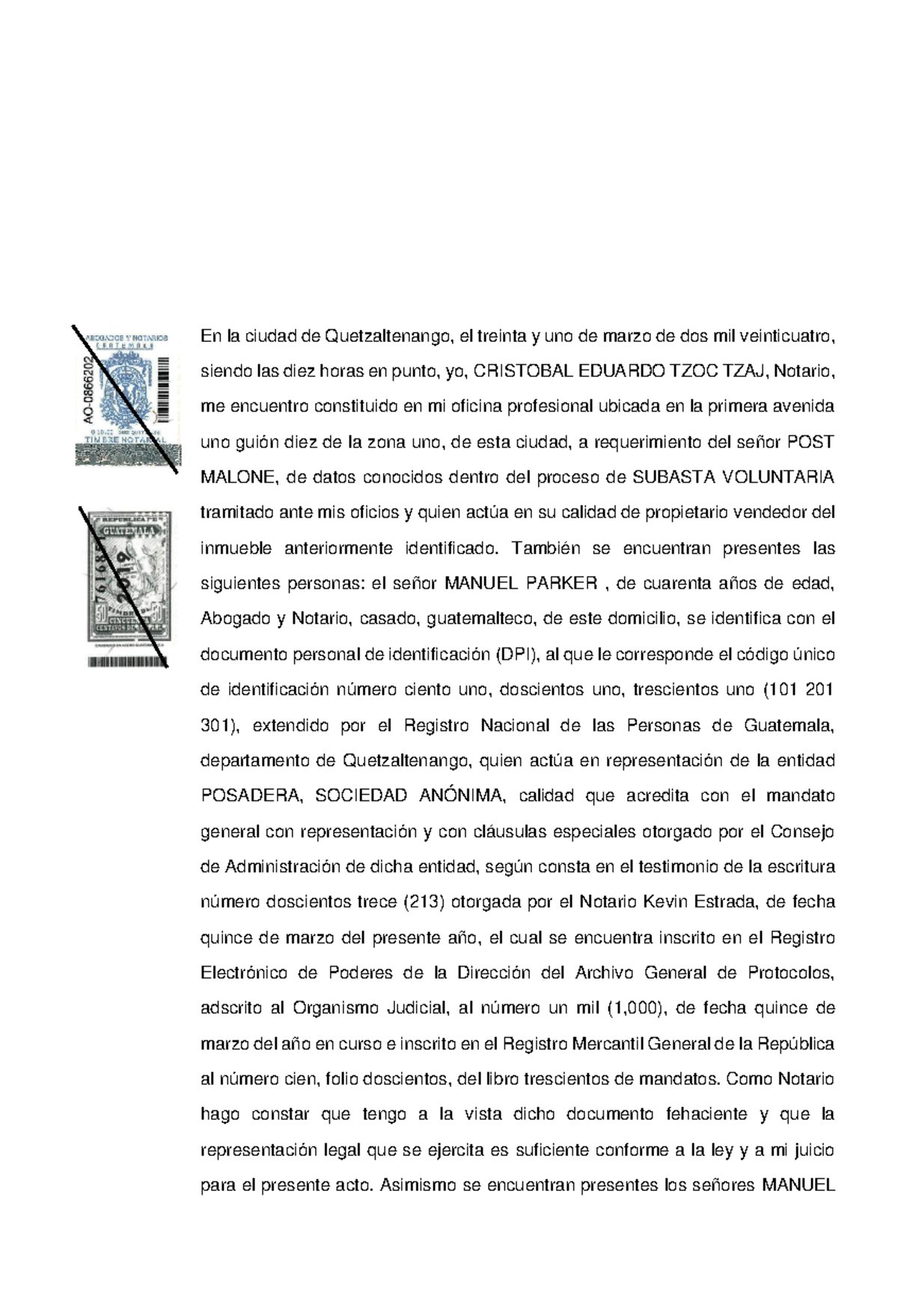 5. Acta notarial de subastas - En la ciudad de Quetzaltenango, el ...