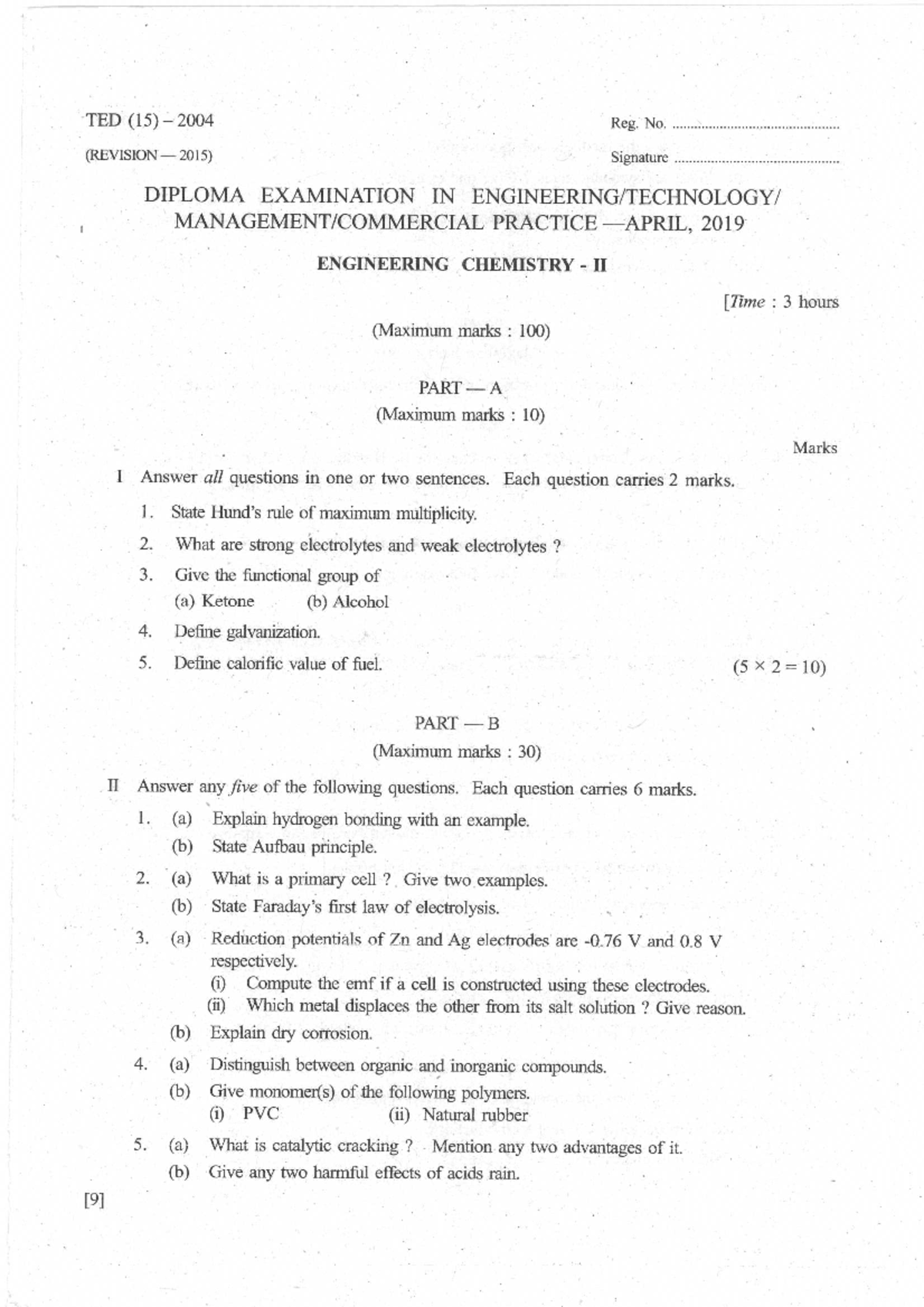 ENGINEERING CHEMISTRY 2 2019 - EEE Mechanical Engineering - Studocu