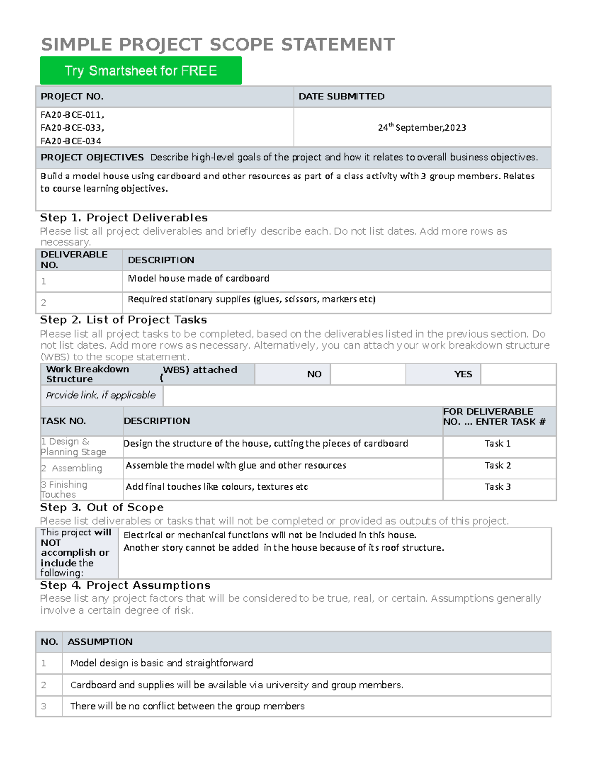 IC-Simple-Project-Scope-Statement-10632 PDF - SIMPLE PROJECT SCOPE ...