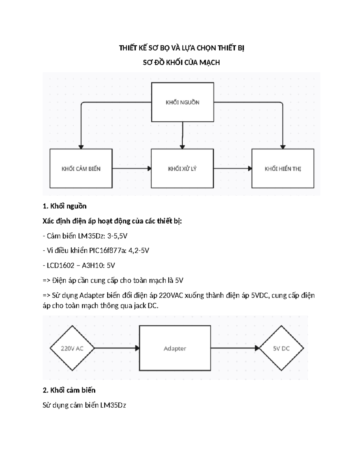 Sơ đồ khối - so do khoi cua mach do nhiet do - THIẾT KẾ SƠ BỘ VÀ LỰA ...
