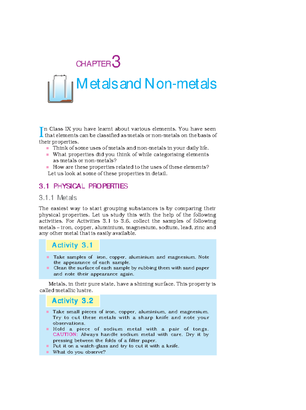 Class 10 chemistry chapter 3 metals and nonmetals - Metals and Non ...