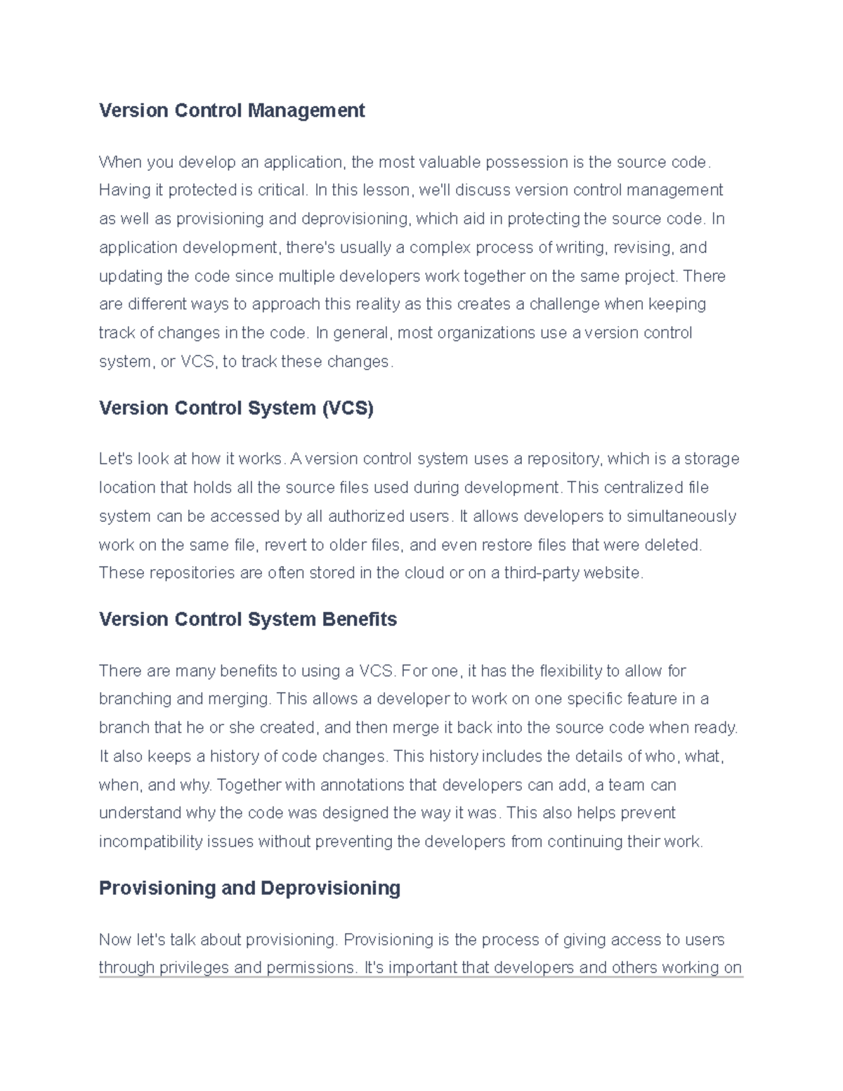 10.4.4 Version Control Management - Version Control Management When you ...