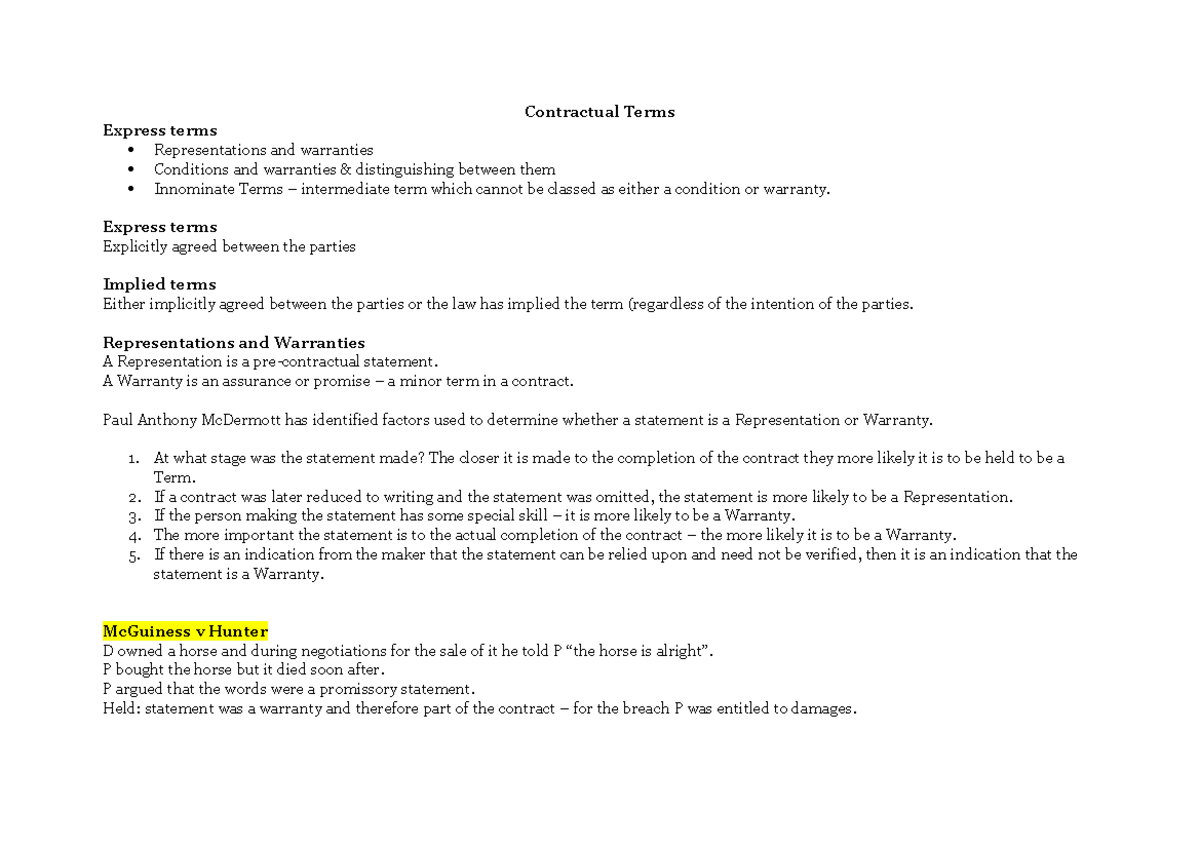 Contractual Terms for fe1 - Contractual Terms Express terms ...