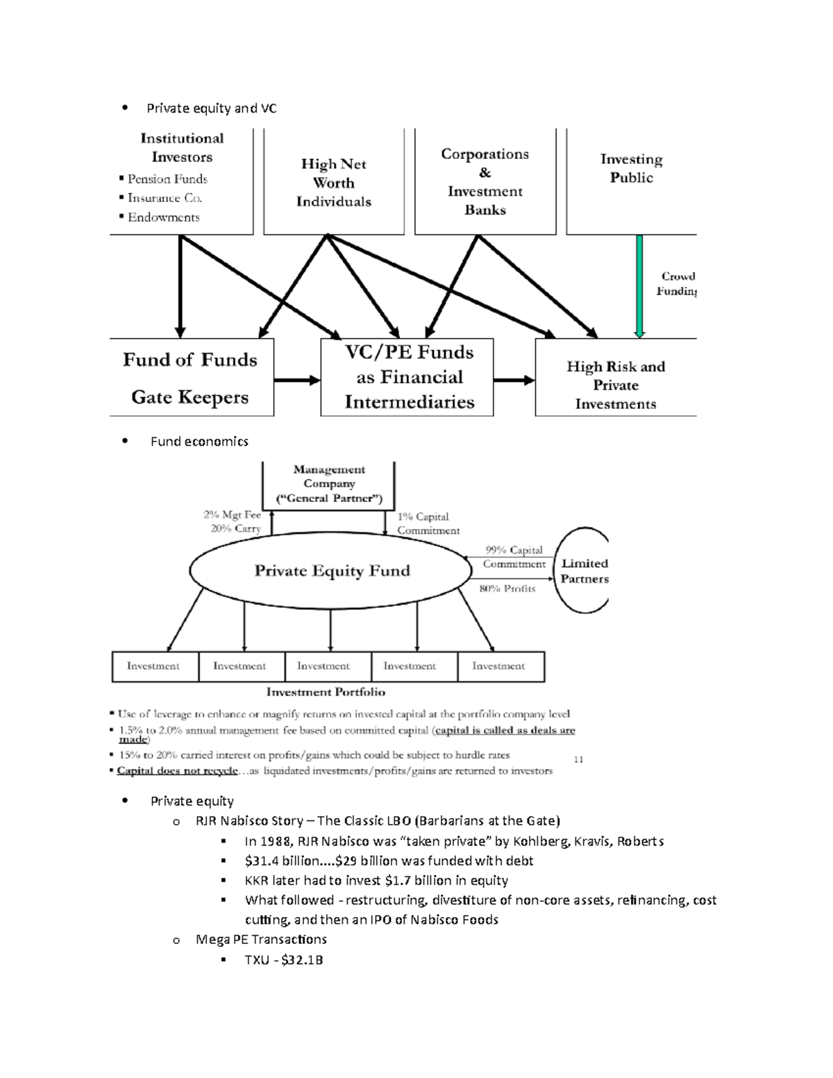 Week #11 economics of private equity - Private equity and VC Fund ...