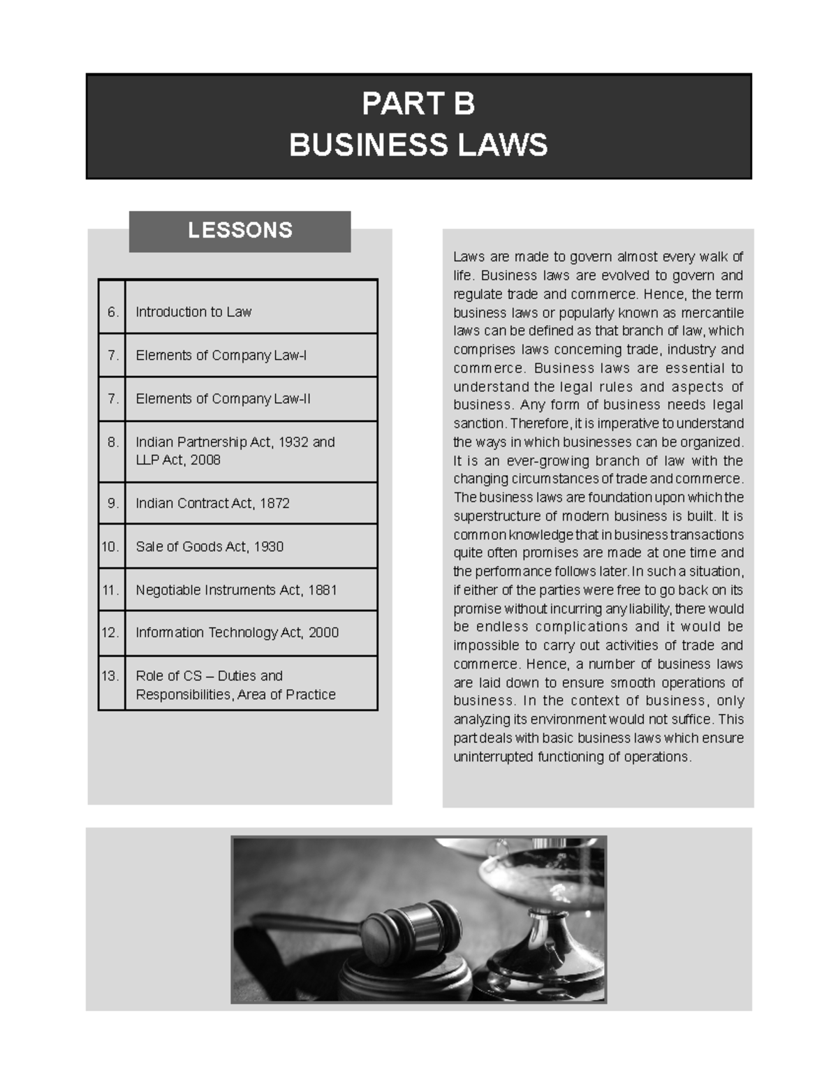 Chapter 6 Introduction to Law - PART B BUSINESS LAWS Laws are made to ...