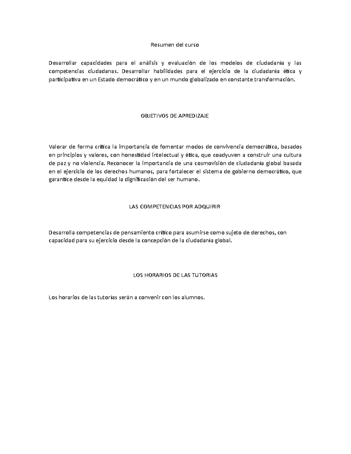 Resumen del curso Democracia, ciudadania y globalizacion - Resumen del ...