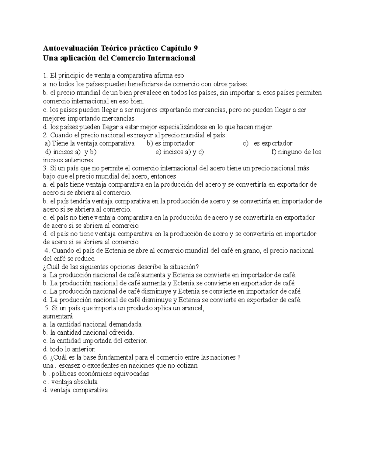 Actividad 3 Autoevaluación capítulo 9 manana - Autoevaluación Teórico ...