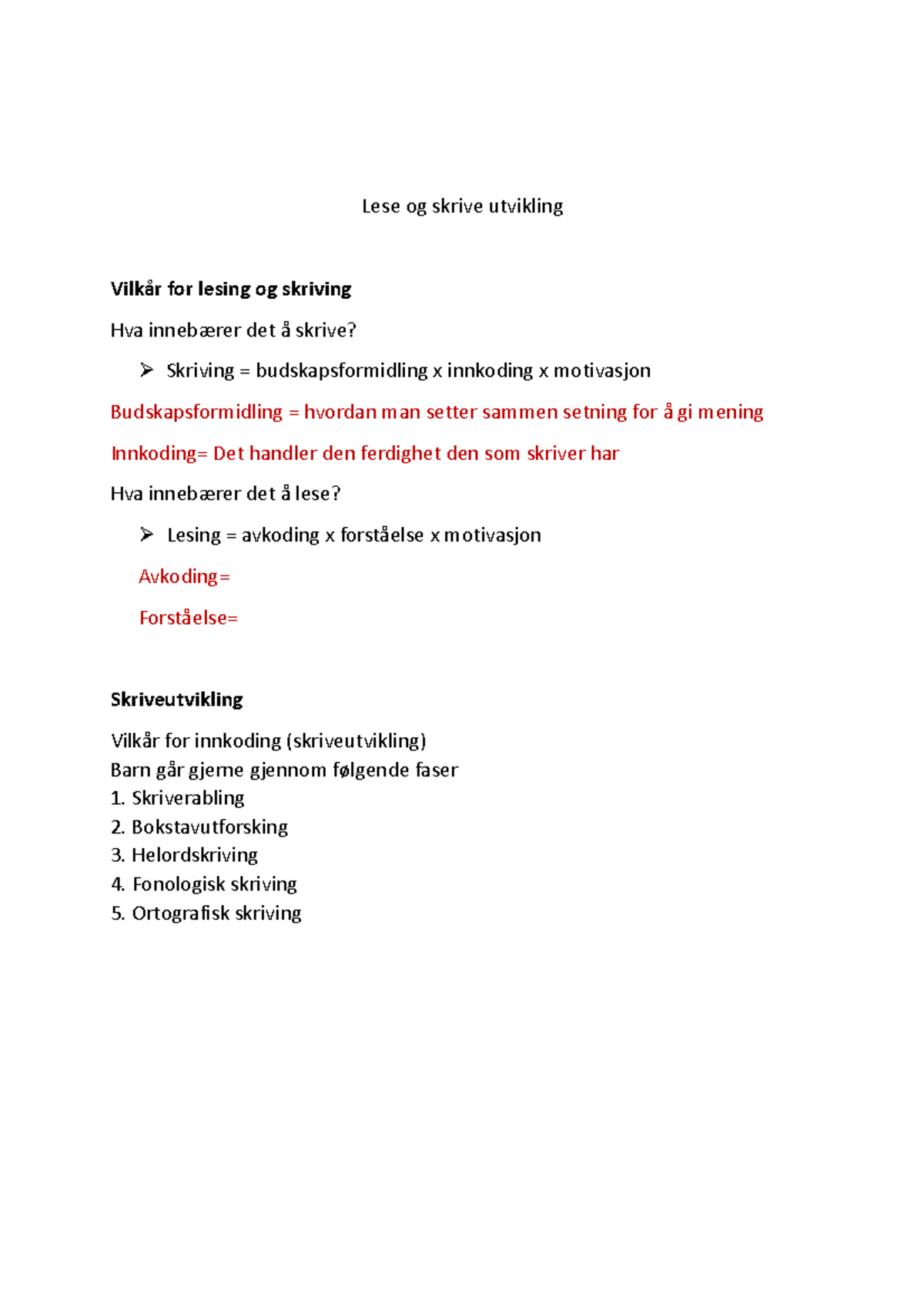 Lese og skrive utvikling - Lese og skrive utvikling Vilkår for lesing ...