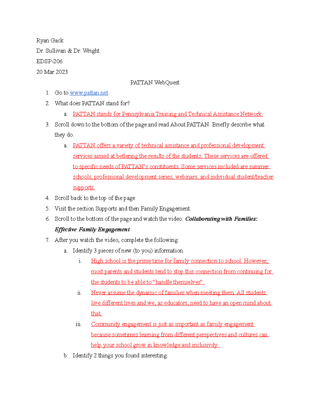 Pattan Web Quest - Ryan Gack Dr. Sullivan & Dr. Wright EDSP- 20 Mar ...