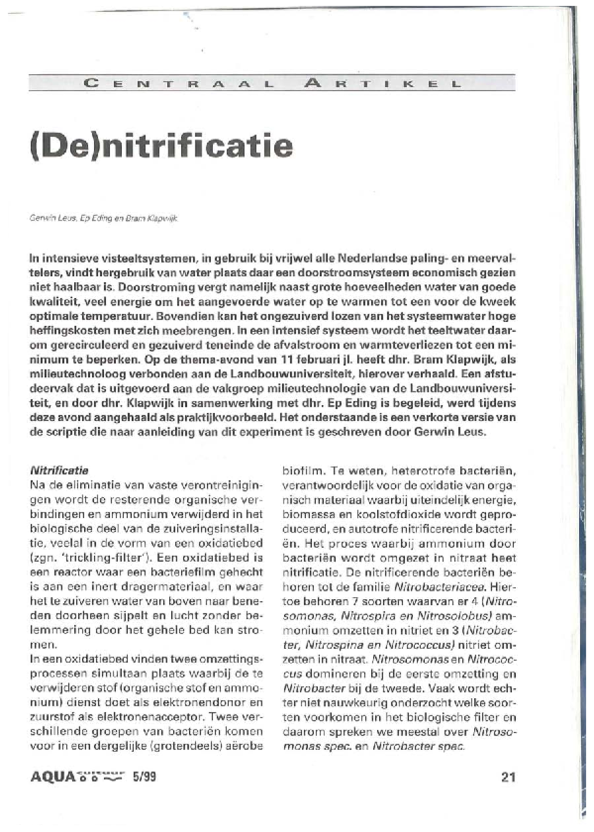 Denitrificatie-groen kennisnet 9527 - ####### C E N T R A A L ART K E L ...