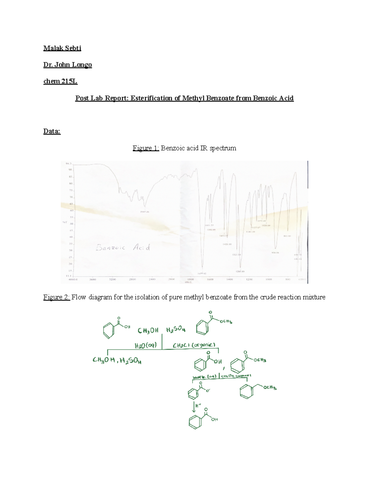 Exp 3 report - Google Docs - Malak Sebti Dr. John Longo chem 215L Post Lab Report ...