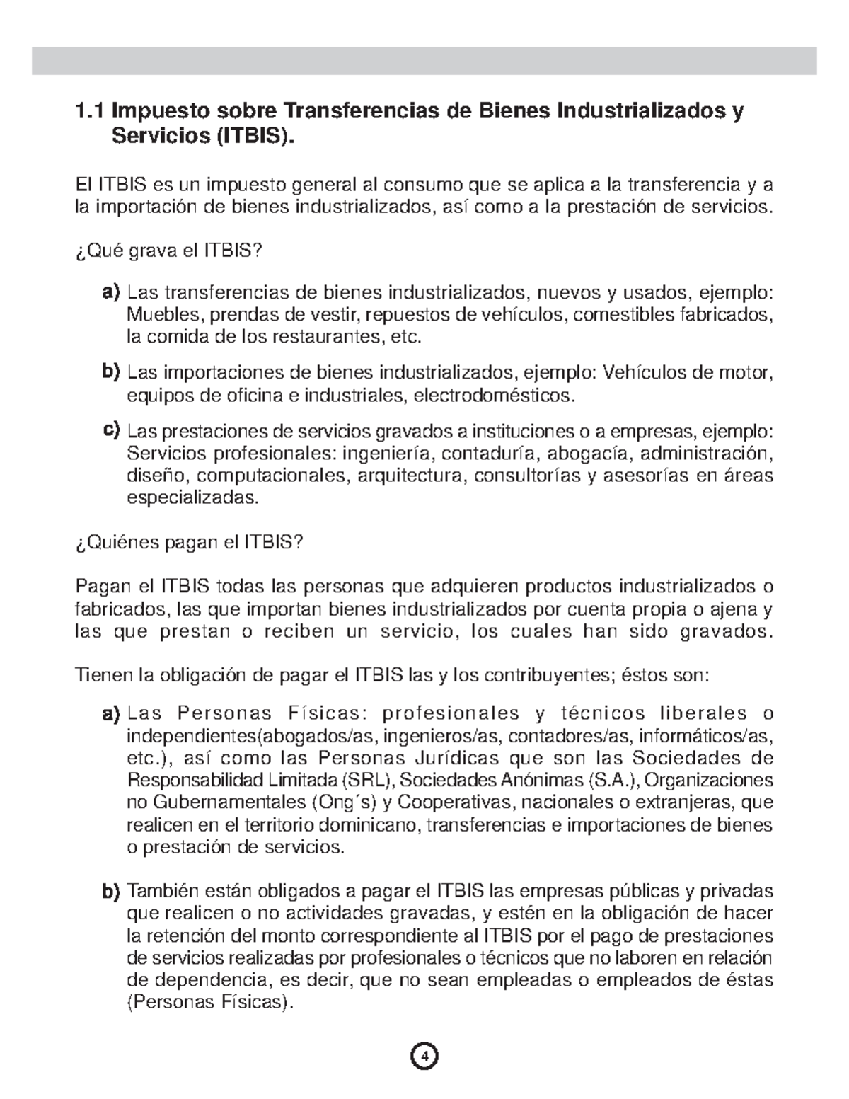 Guia sobre Itbis - xcvbnm, - 4 1 Impuesto sobre Transferencias de ...